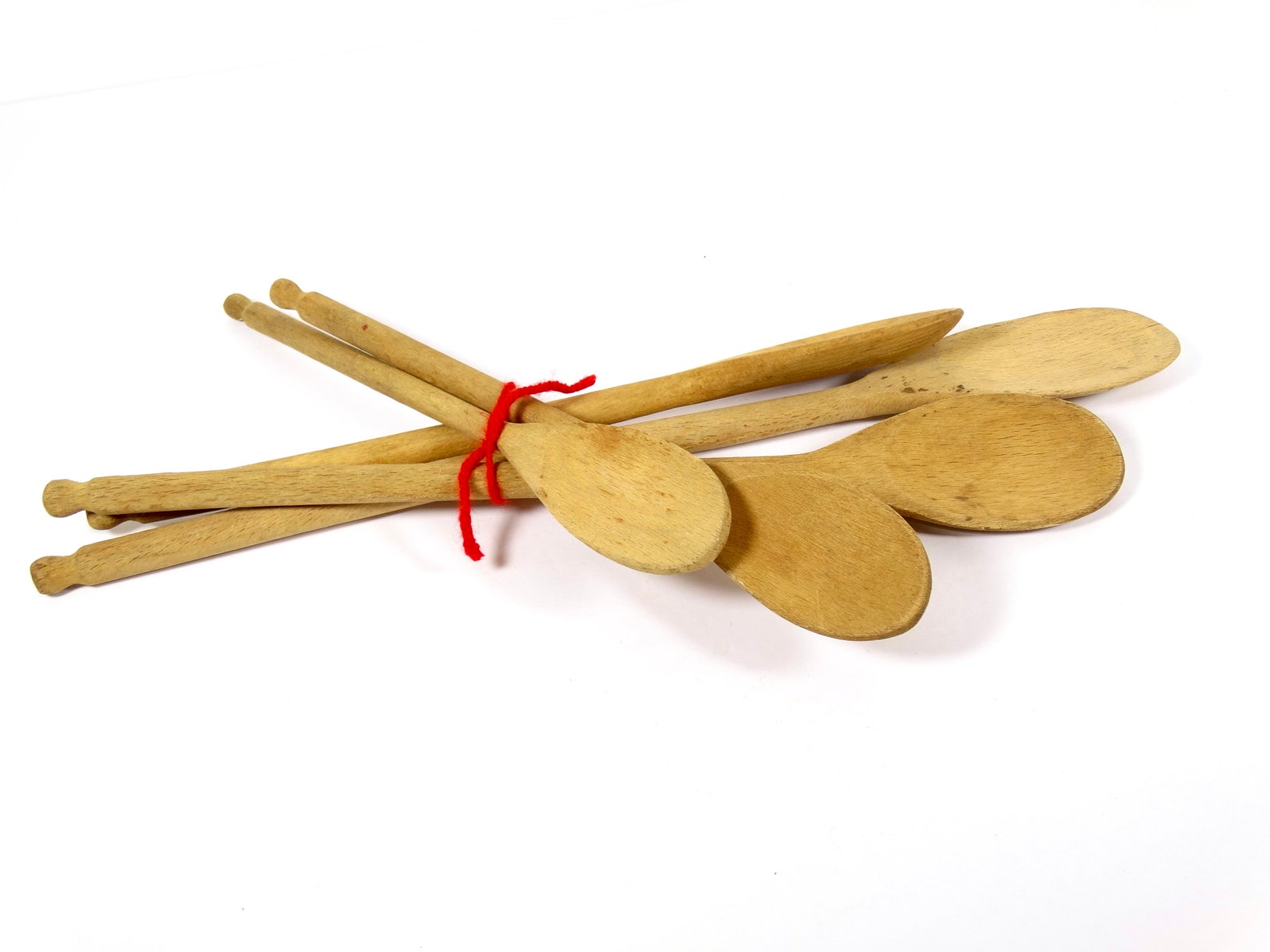 Vintage Wooden Spoon Set of 5 Wood Spoons - Graduated Spoon Set ...