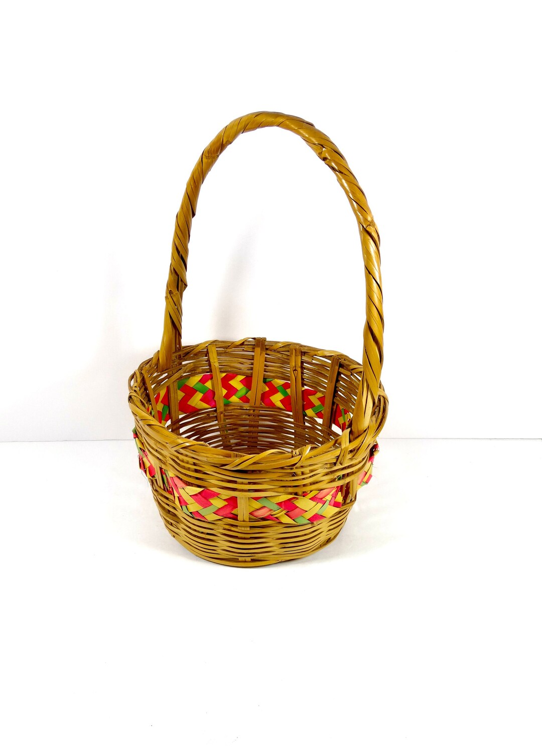 1950s-60s Easter Basket Midcentury Easter Basket Wicker Easter Basket ...