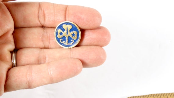 Vintage Girl Scout Pin World Trefoil Pin WAGGS Pin - Gem