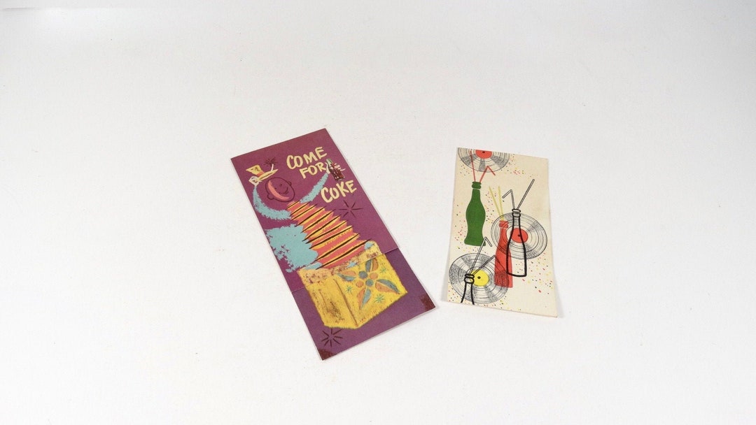 Vintage 1950s Coca Cola Party Invitations Coke Coca Cola Midcentury ...