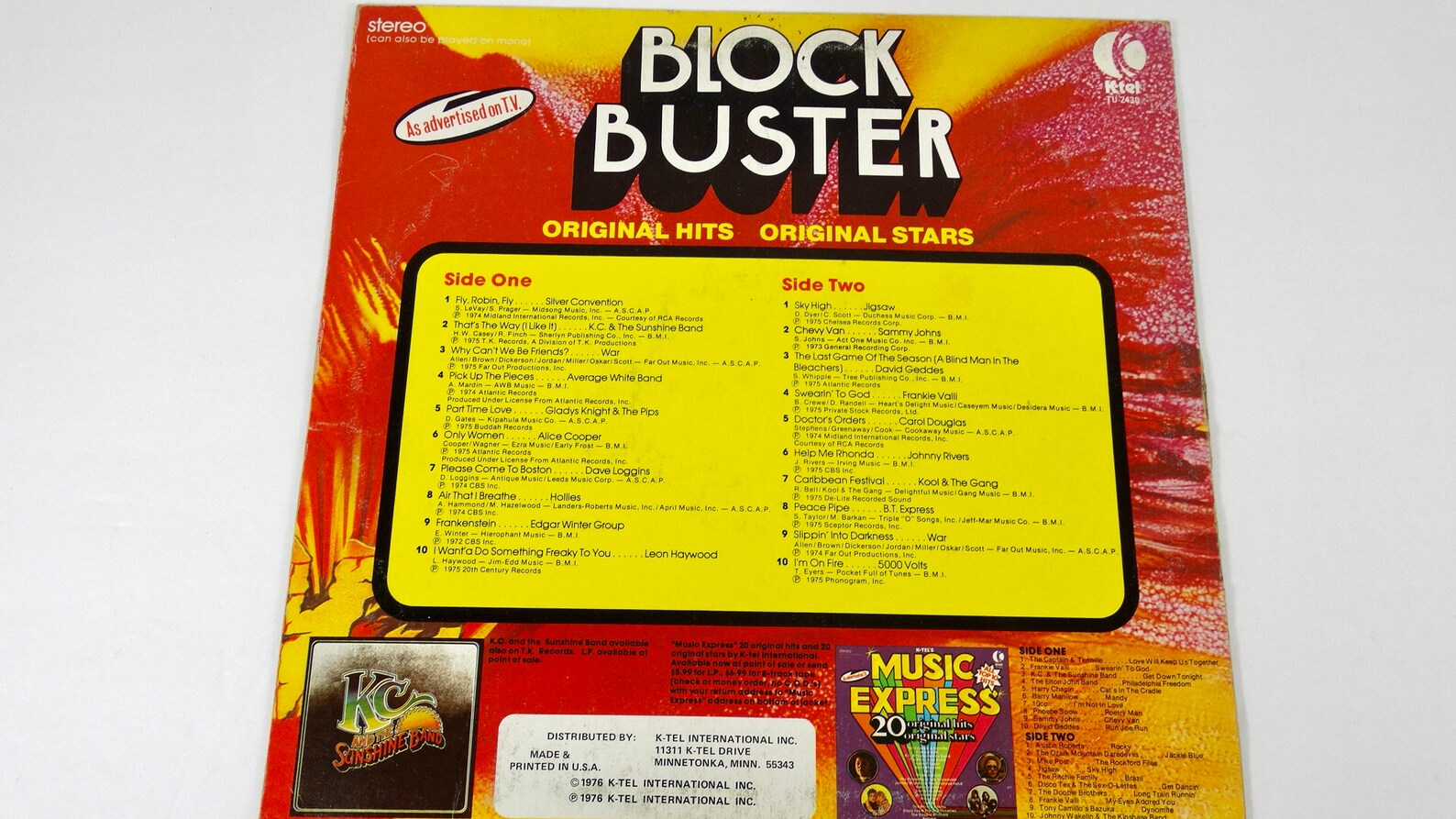 1976 K-tel Block Buster Record Vinyl LP Original Hits | Etsy