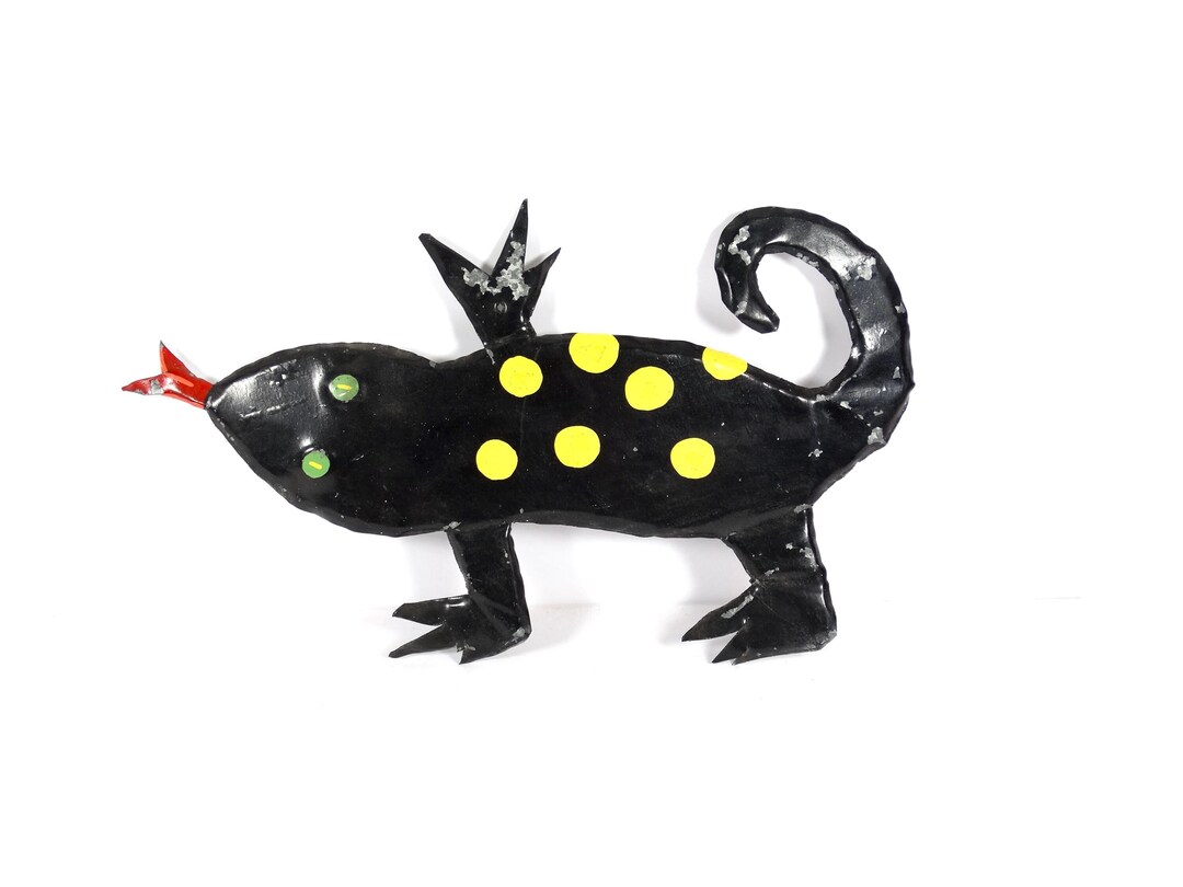 1988 Metal Lizard Outsider Art Folk Art Salamander Metal Salamander ...