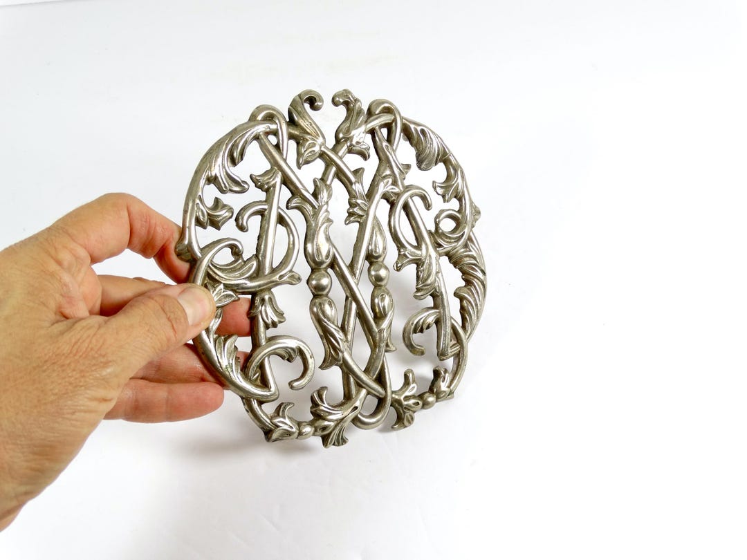 1950 Virginia Metalcrafters Cipher Trivet CW10-14 Colonial Williamsburg ...