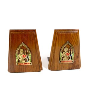Vintage Bas Mitzvah Bookends Vintage Judaica Bat Mitzvah Gift Walnut ...