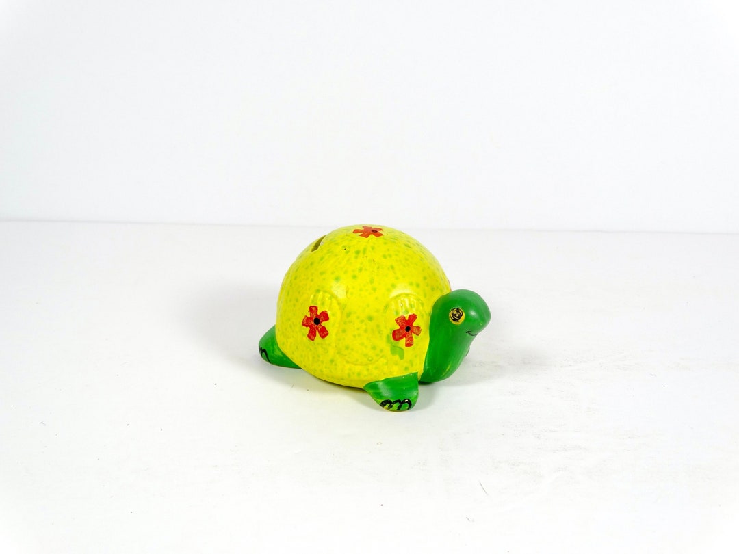 Cute 70s Turtle Bank Tiny Turtle 1970s Turtle Bank Turtle Piggy Bank No ...
