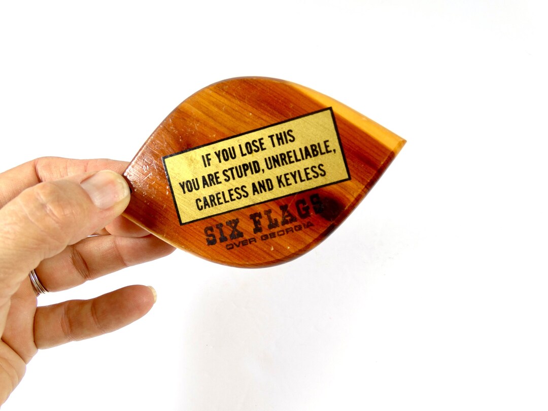 Vintage Six Flags Key Chain Fob Kitsch Funny Key Chain Gag Gift Lost My ...
