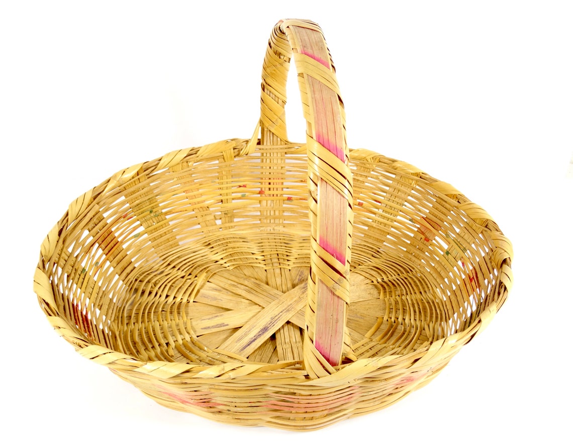 1950s-1960s Easter Basket Vintage Easter Basket Vintage Wicker Basket ...