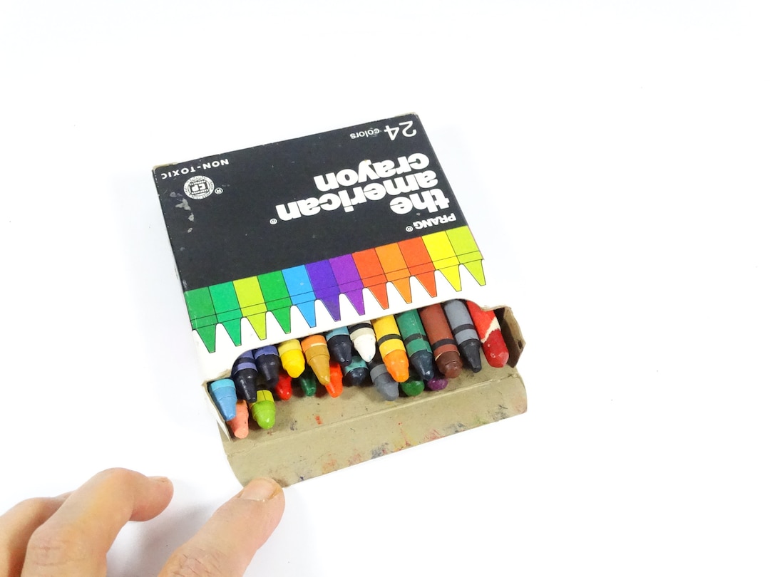 Vintage 1980s Box of Prang Crayons the American Crayon 24 Crayons Dixon ...