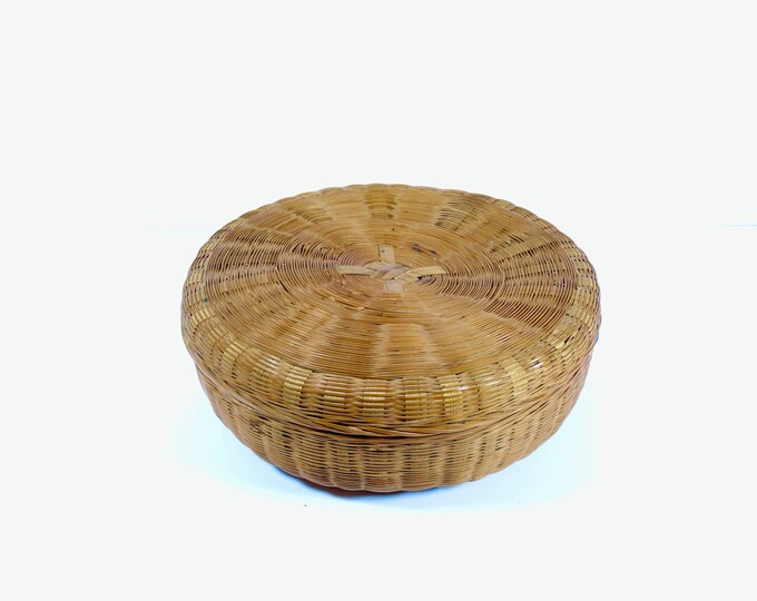 Vintage Wicker Sewing Basket Wicker Mending Basket Antique Sewing ...