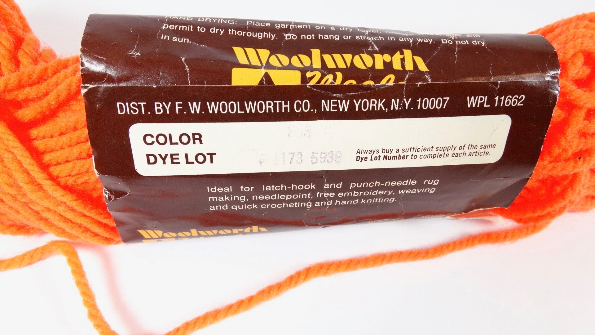 1970s Yarn 70s Craft Yarn 1970s Woolworth Woolco Craft Orange Yarn ...