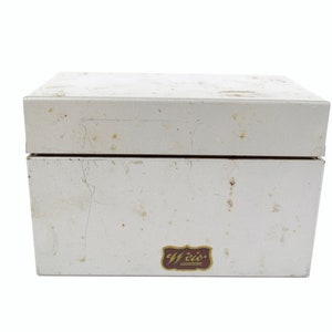 Vintage Metal Recipe Box With Recipes - Weis Metal Card File Box Full ...