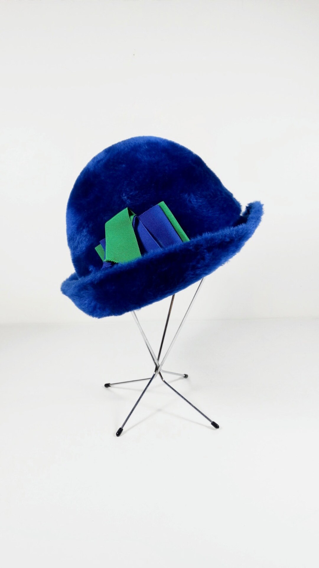Vintage Designer Hat Vintage Blue Faux Fur Adolfo II Hat - Vintage ...