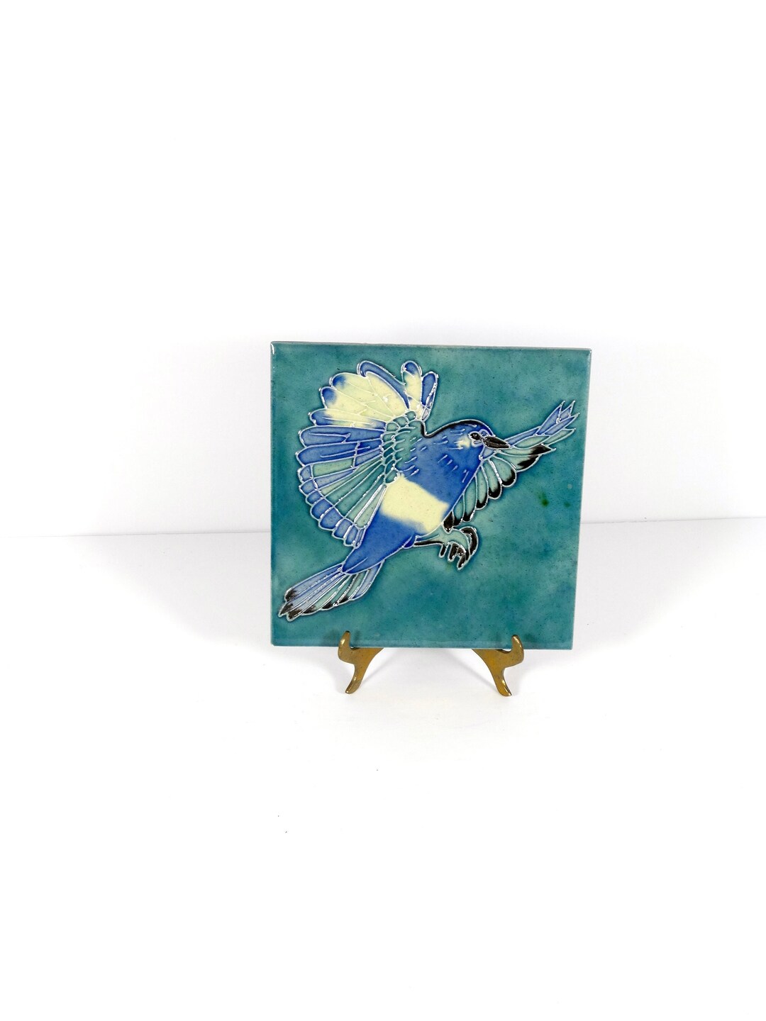 Vintage Bluebird Tile K’s Collection Tile Decorative Tile Blue Jay Blue ...