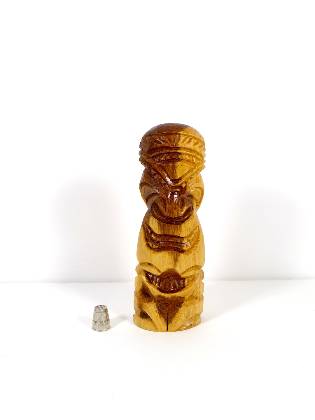 Vintage Tiki Sculpture Wood Tiki Sculpture Hand-carved Tiki Polynesian ...