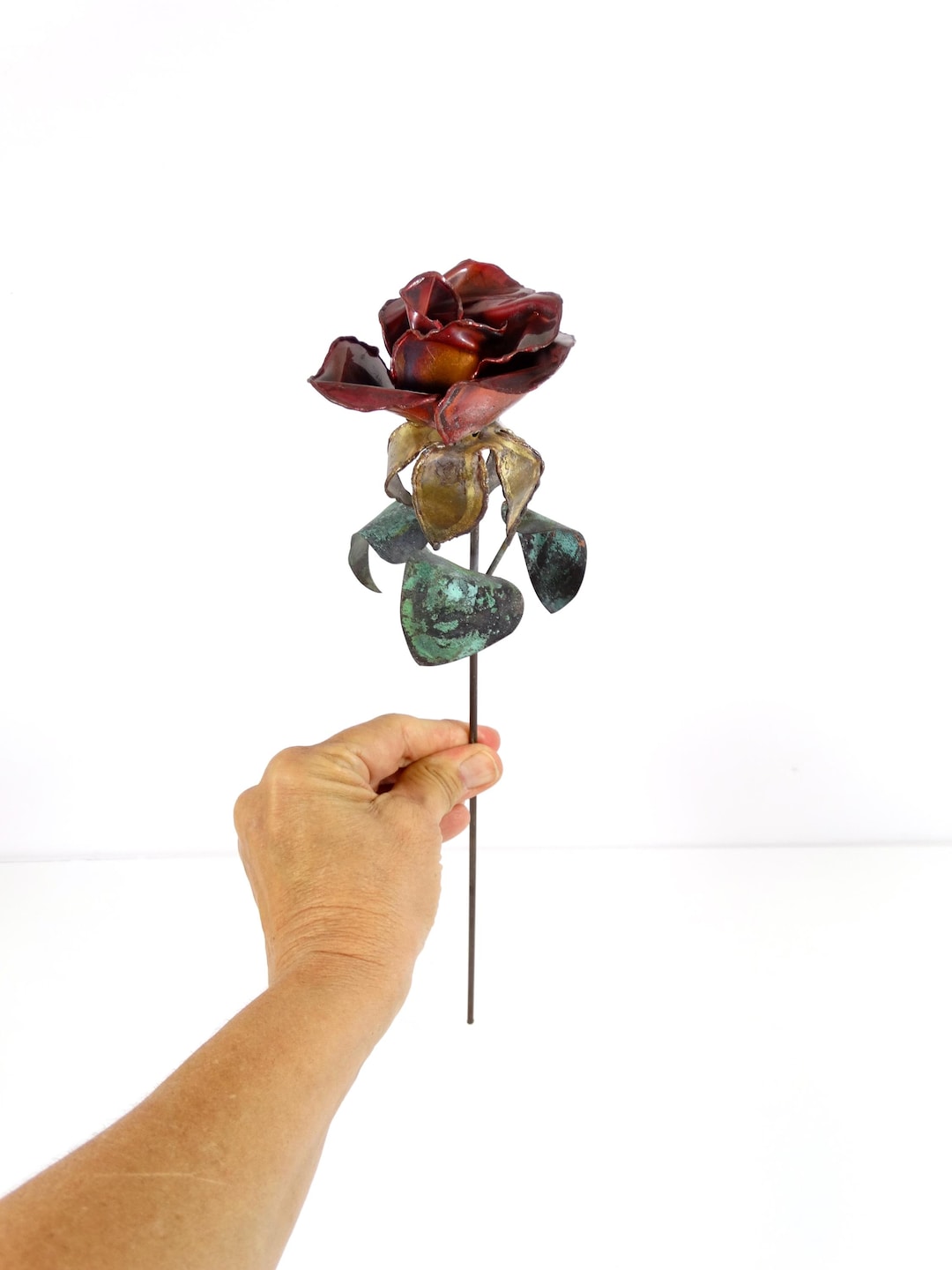 Vintage Brutalist Rose Brutalist Metal Rose Meta Rose Long-stemmed Rose ...