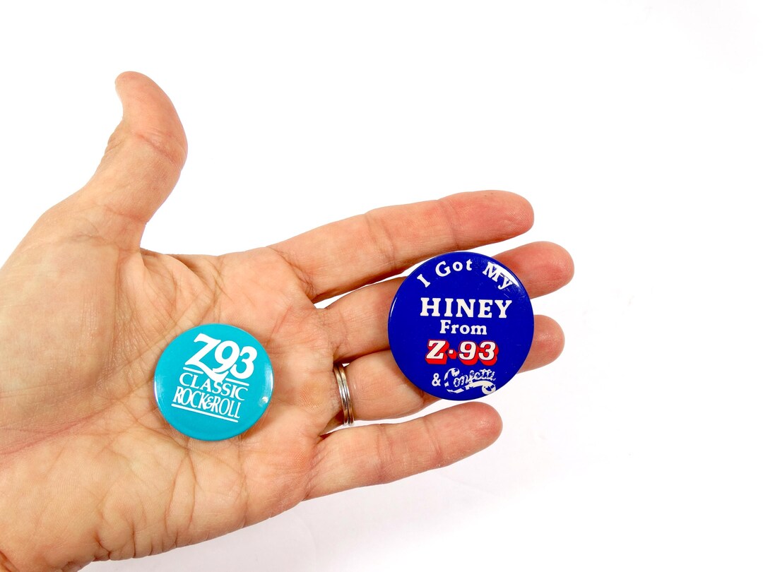 Vintage Z93 Buttons - Set of 2 Vintage Z-93 Radio Station Buttons ...