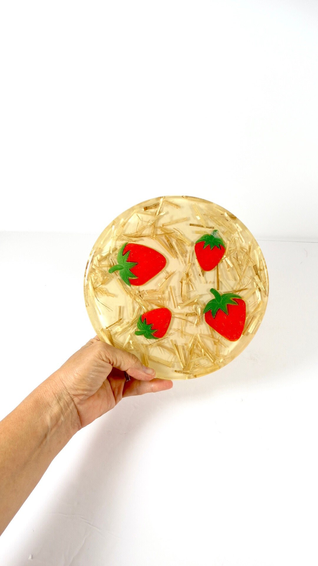 1970s Colorflo Strawberry Trivet Resin Trivet Cottagecore Rustic ...