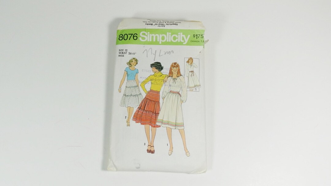 Simplicity 8076 Size 12 Misses Skirts Vintage 1977 Patern - Etsy