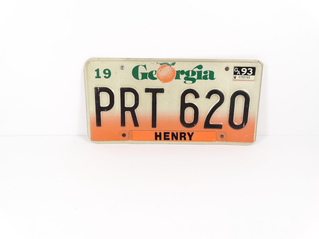 1990s Vintage Georgia License Plate Metal License Plate Henry County GA ...