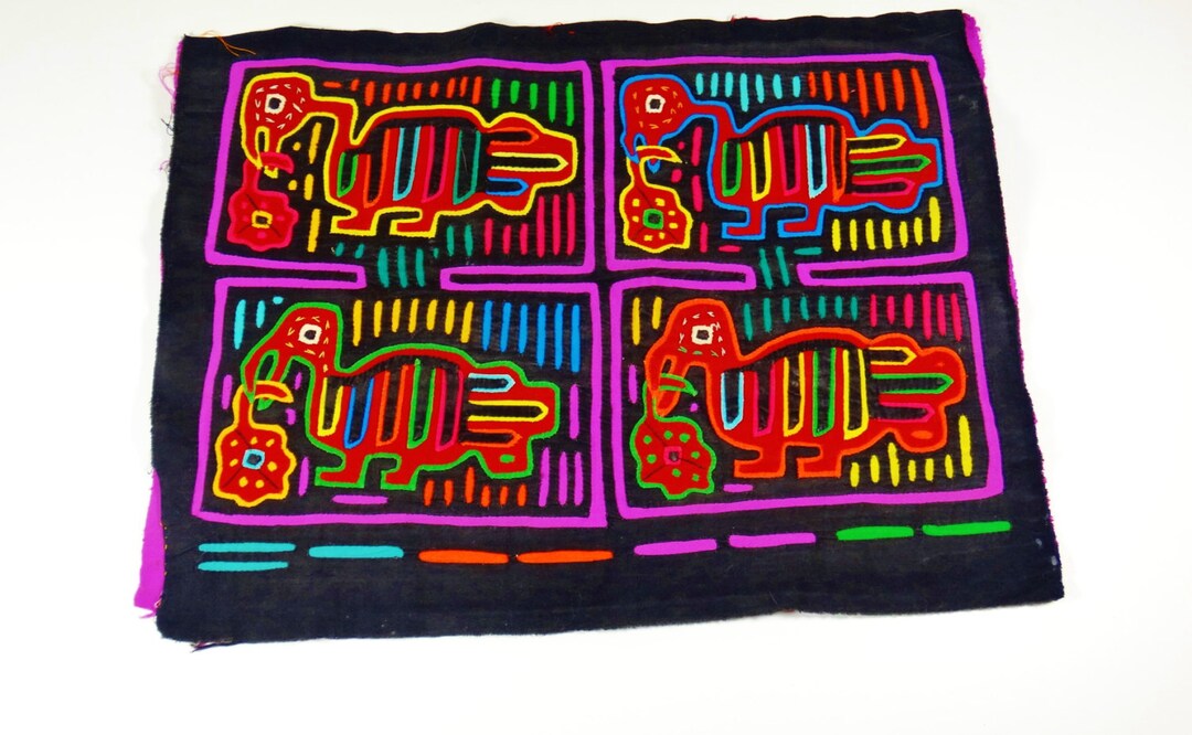 Beautiful Vintage Mola Panama Bird Mola Panama Folk Art Quilting Kuna ...