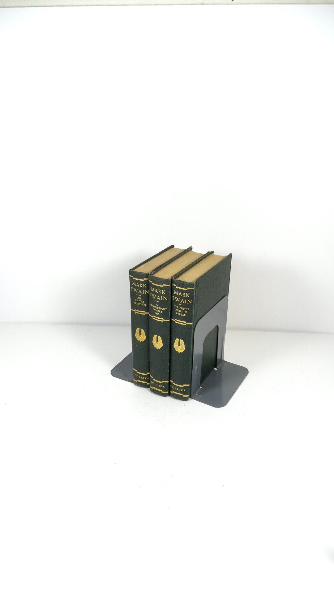 Midcentury Steel Bookends - Industrial Office Gray Steel Bookends ...