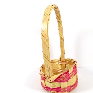 1950s-1960s Easter Basket - Tiny Wicker Easter Basket - Mexico Striped ...
