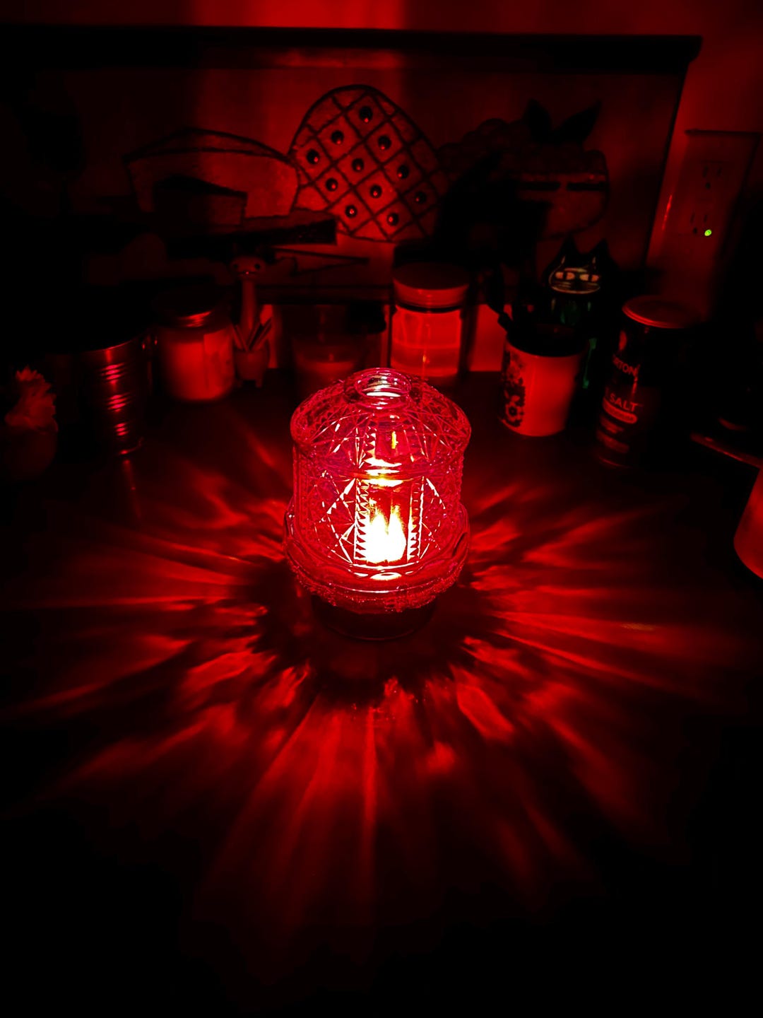 Vintage Red Fairy Light Red Glass Fairy Light Flashed Red Glass Fairy ...