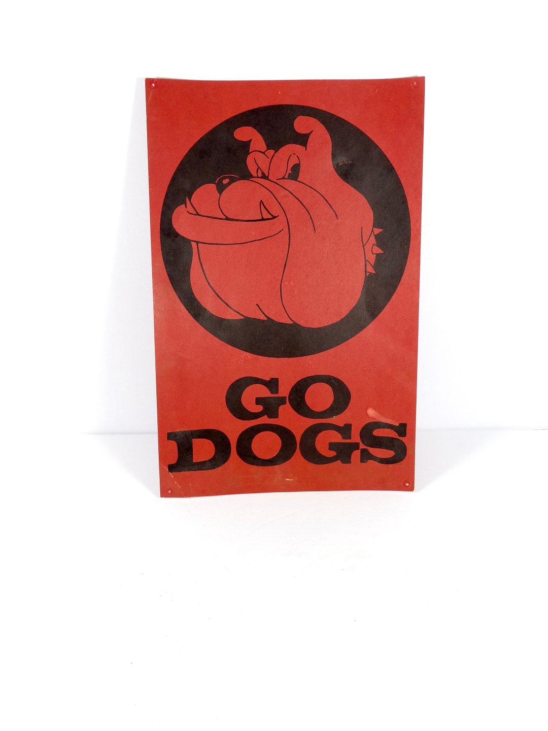 Awesome 1980s Go Dogs Poster - OOAK UGA Fan Georgia Bulldogs Folk Art ...