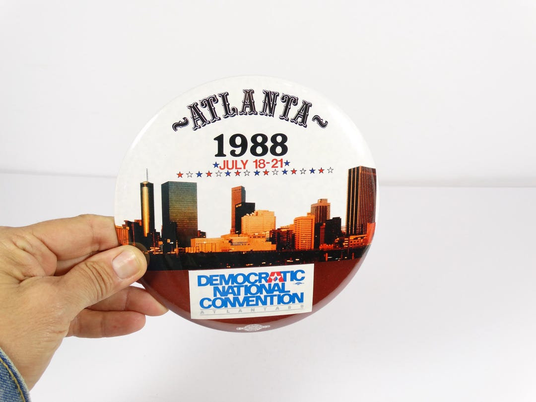 1988 DNC Button Giant Political Button 1988 Atlanta Democratic National ...