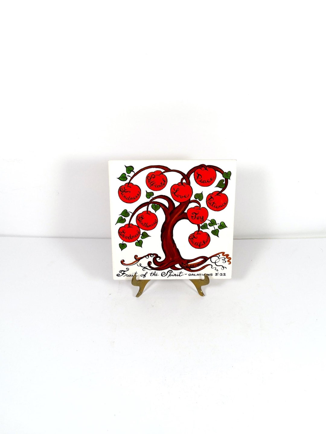 Vintage Fruit of the Spirit Tile Enola Tiles Galatians 5:22 Vintage ...