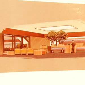 1970s Architect Drawings 70s Bank Design Exteriors Interiors Bank ...