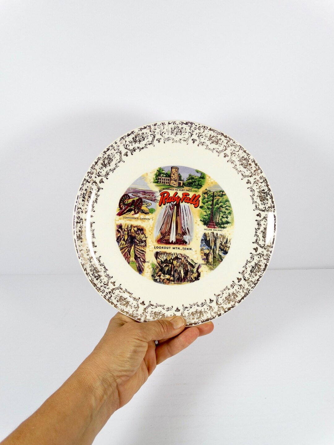 Vintage Ruby Falls Souvenir Plate - Lookout Mountain TN Chattanooga ...