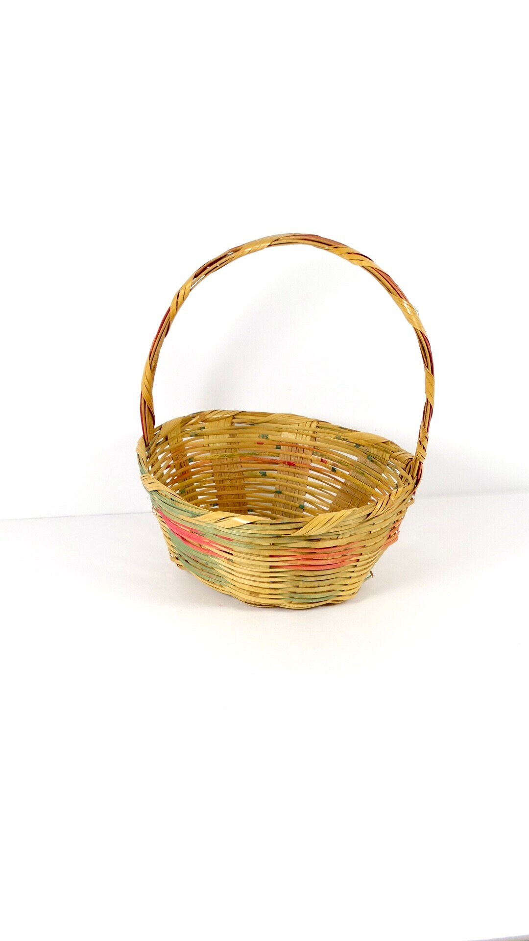 1950s-60s Easter Basket Wicker Easter Basket Vintage Easter Basket B97 ...