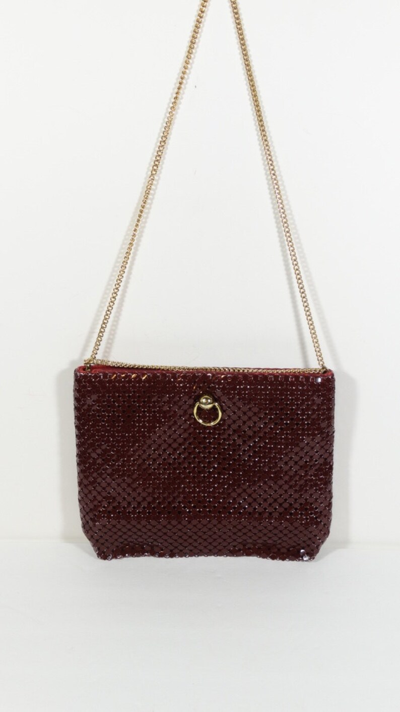 Maroon Metal Mesh Shoulder Bag Metallic Mesh Bag 1970s | Etsy