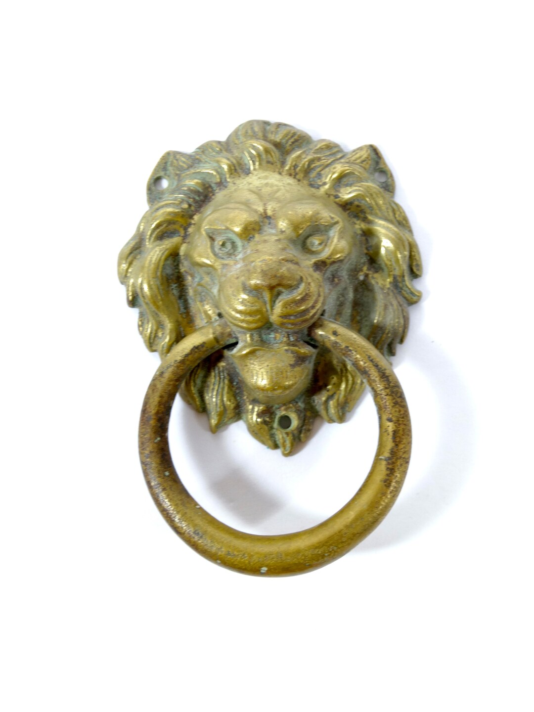 Vintage Large Lion Head Drawer Pull Brass Lion Drawer Pull Vintage ...