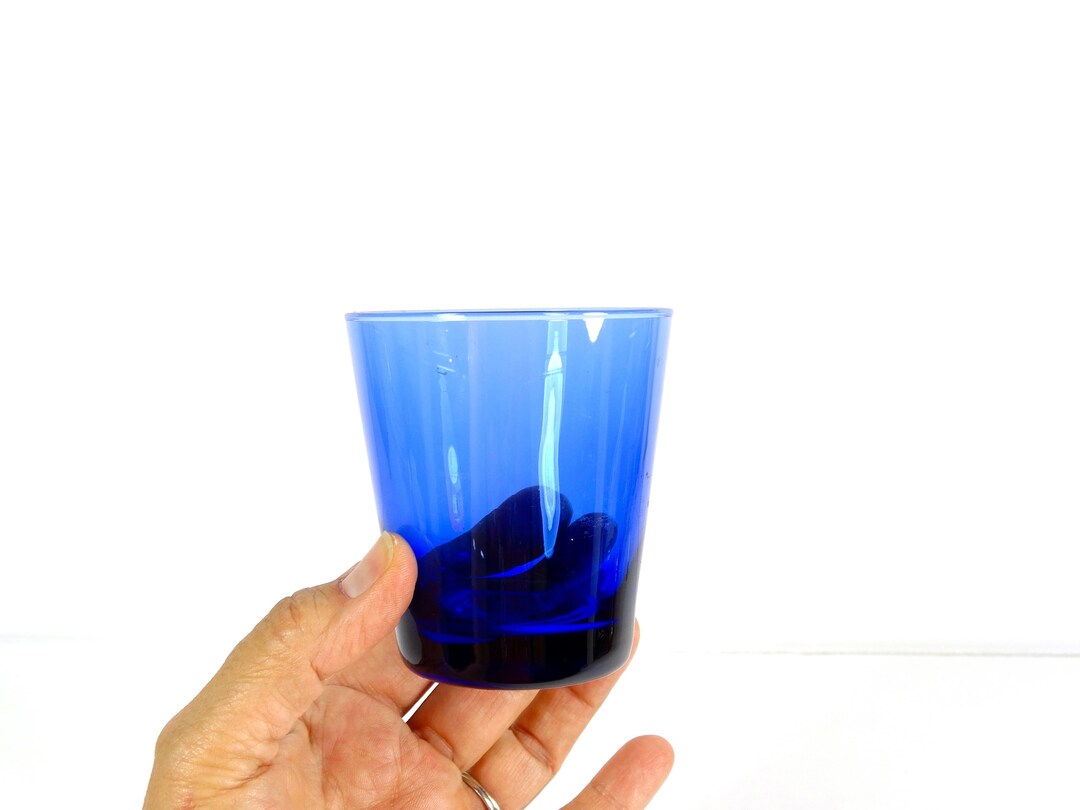 Vintage Cobalt Blue Juice Glass Small Tumbler Blue Glass Tumbler - Etsy
