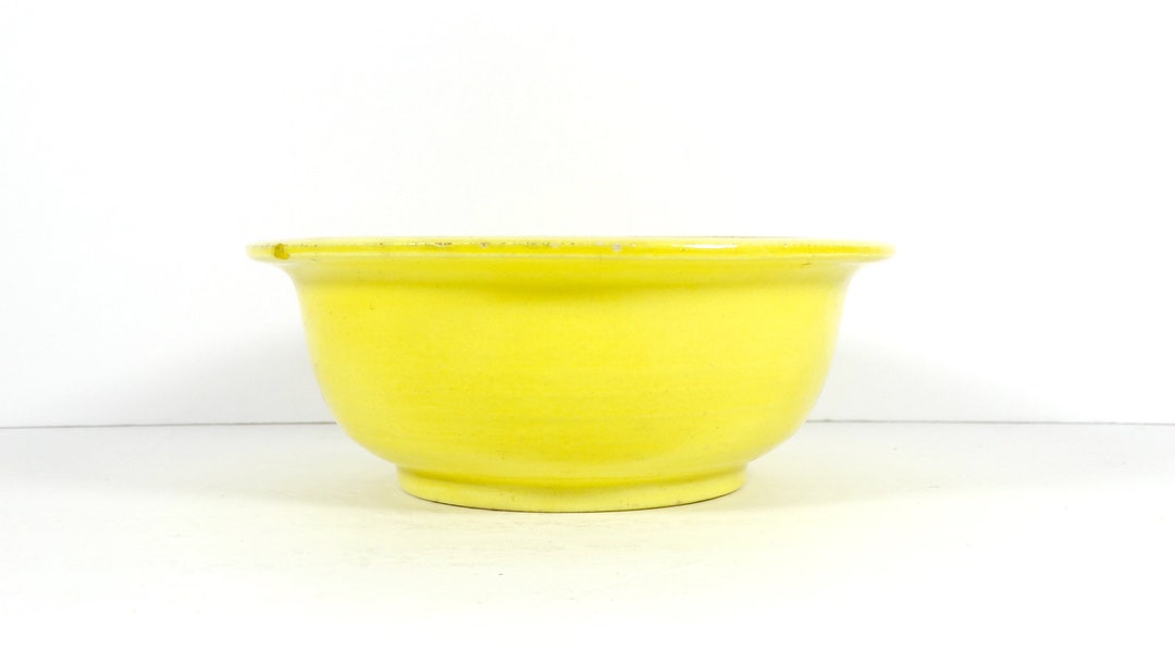 Vintage Yellow Ceramic Mixing Bowl - Medium Yellow Bowl GS 55 USA ...