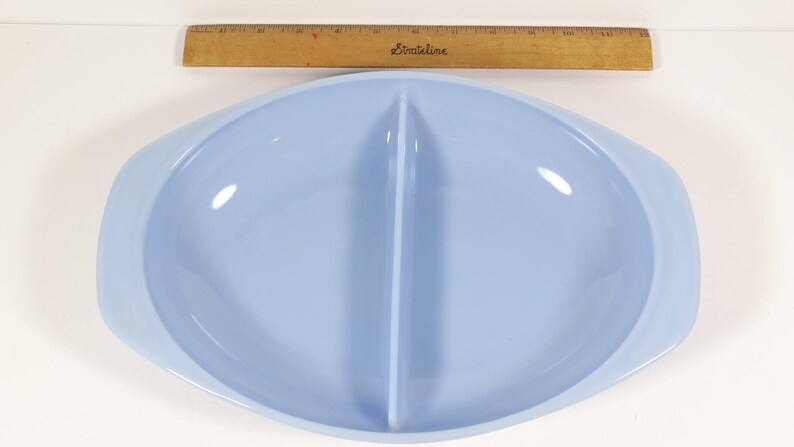 Pyrex Delphite Blue Divided Serving Dish Bluebelle Oval - Etsy