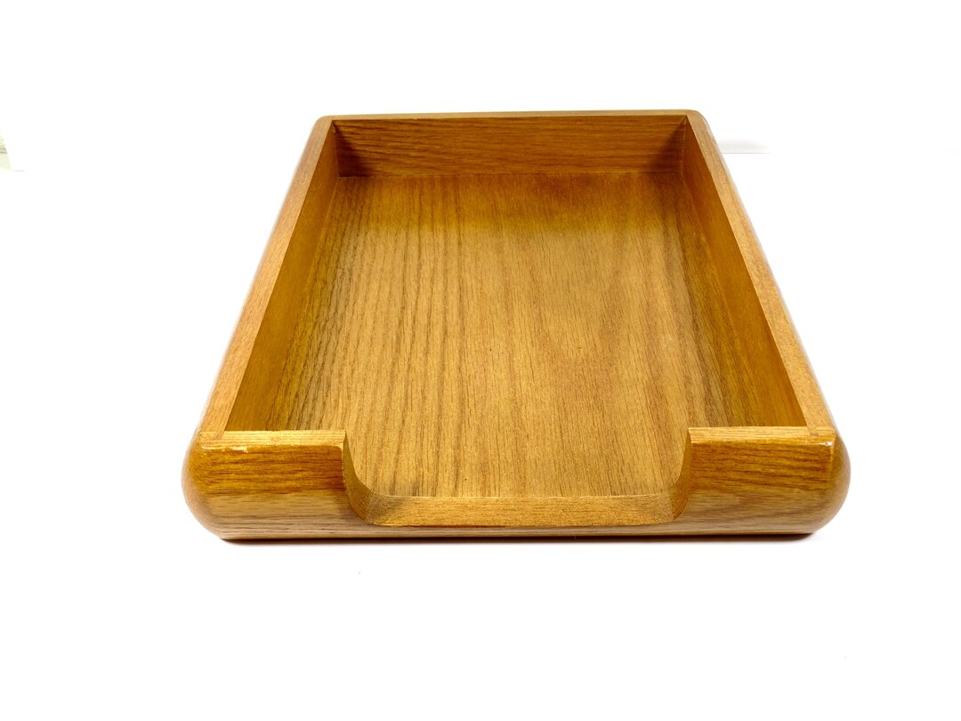 1980s Office Tray - Beautone Oak Tray Vintage Legal Size Wood Office ...