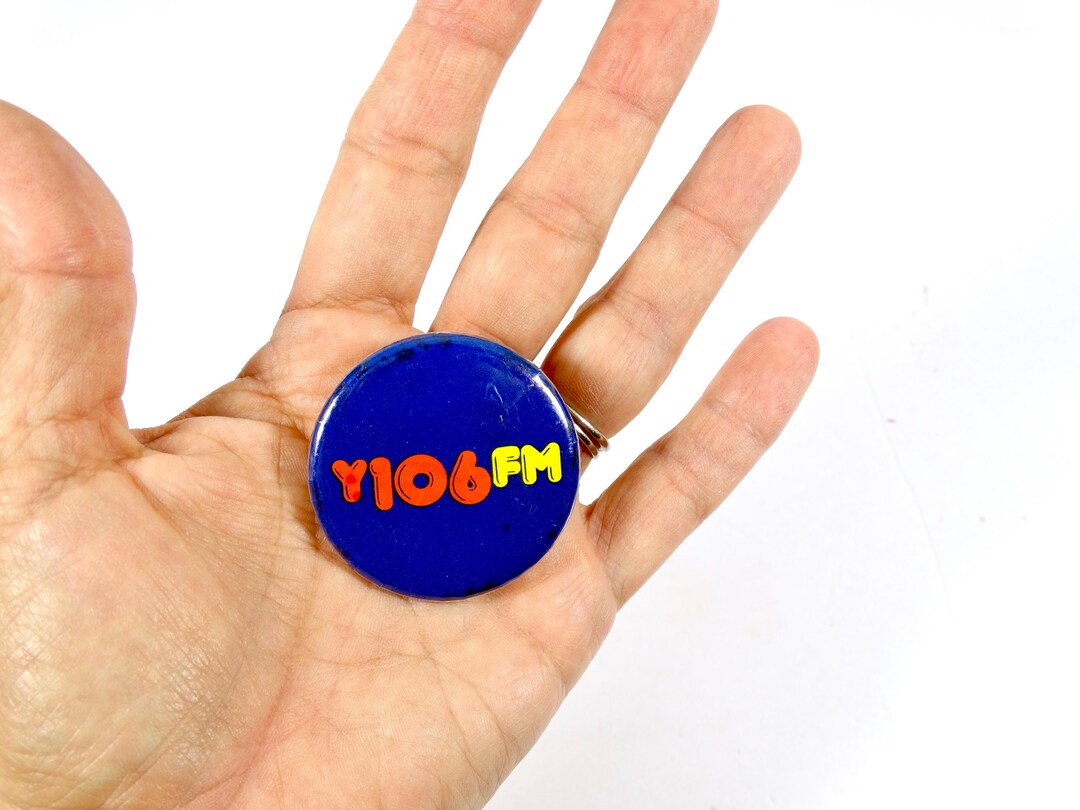 Vintage Y106 FM Button Vintage Radio Button Christian Radio Button ...