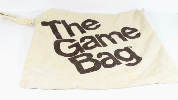 1970s The Game Bag Canvas Tote Game Night Messenger S… - Gem