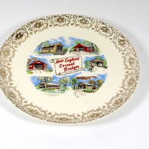 Vintage New England Souvenir Plate Covered Bridges Plate New England ...