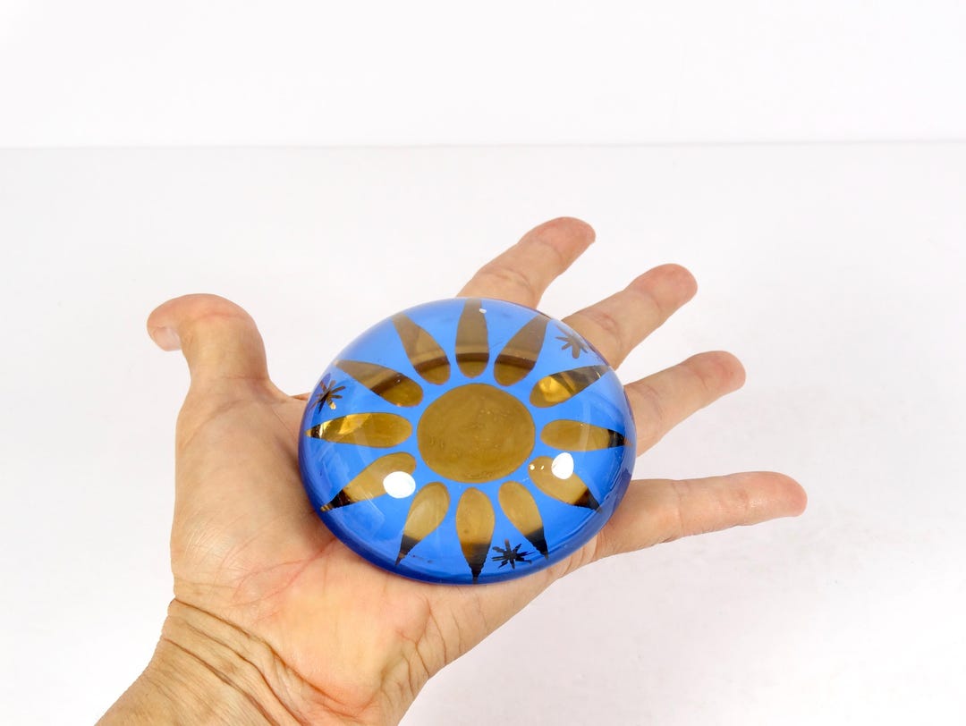 Vintage Hand-painted Paperweight Sun and Stars Paperweight Vintage ...