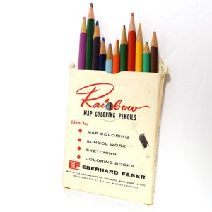 1960s Colored Pencils - Set of 11 Eberhard Rainbow Map Coloring Pencils ...