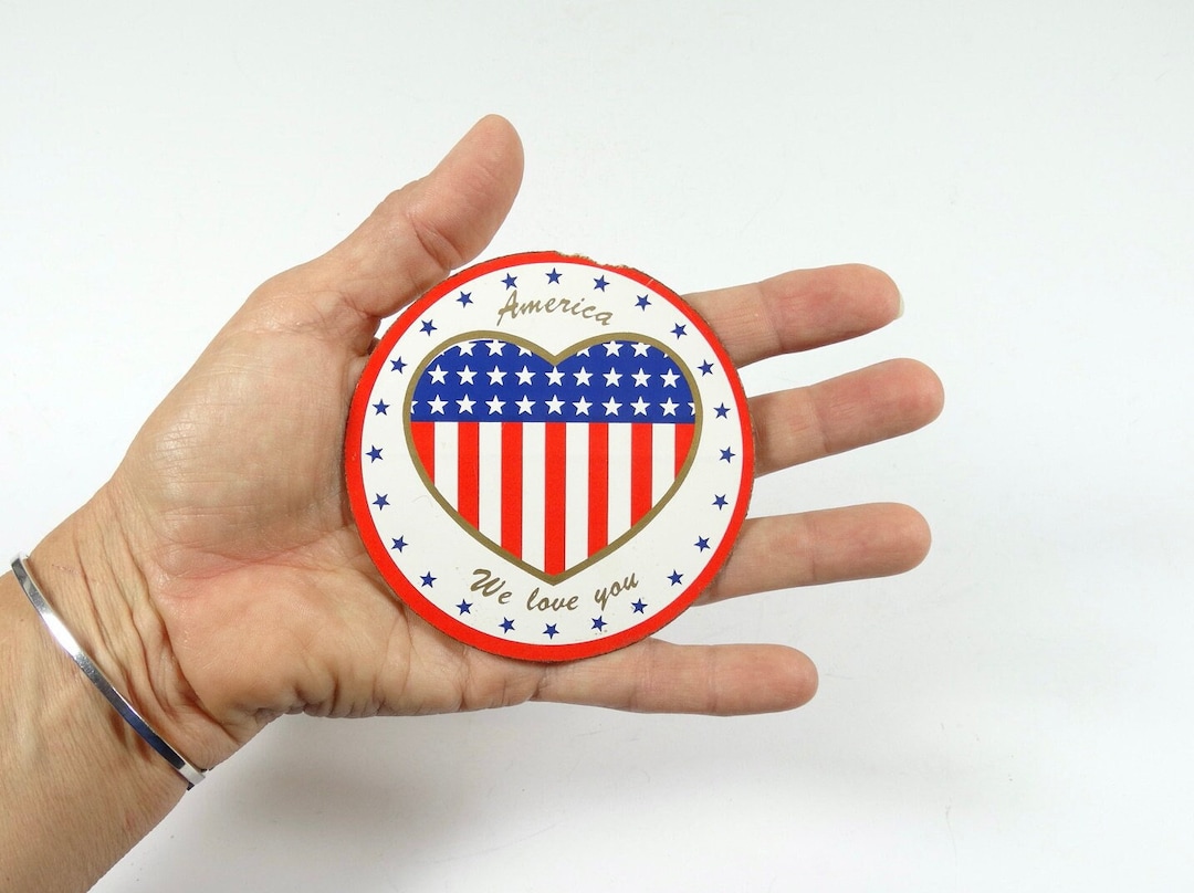 1970s America We Love You Sticker - Vintage Sticker Bumper Sticker USA ...