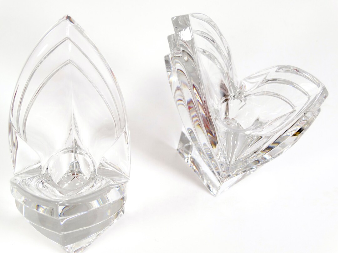 Sparkling 80s Candlesticks 1980s Deco Style Candle Holders Crystal ...