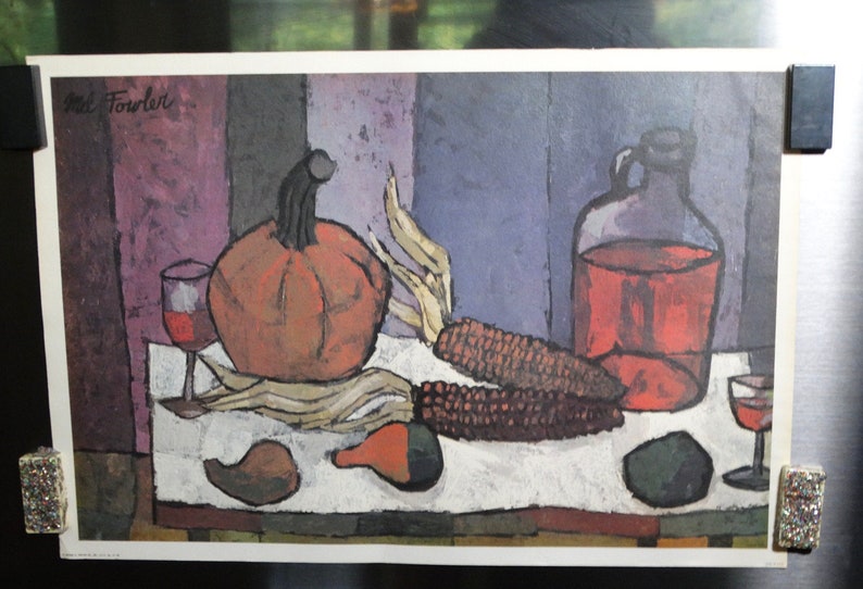 Vintage Mel Fowler Still Life Litho Midmod Lithograph MCM Retro 50s 60s ...