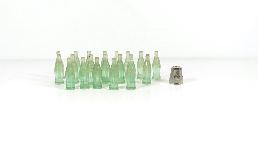 Vintage Mini Coke Bottles - Set of 19 Tiny Green Plastic Coca Cola ...