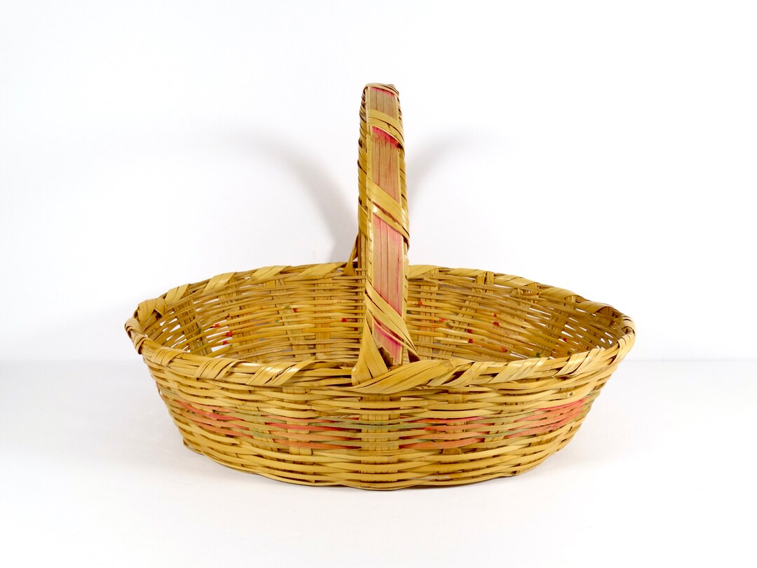 1950s-1960s Easter Basket Vintage Easter Basket Vintage Wicker Basket ...