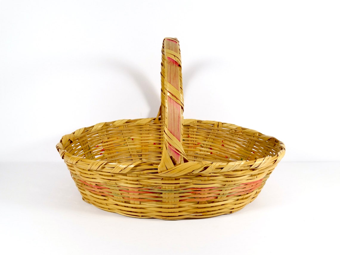 1950s-1960s Easter Basket Vintage Easter Basket Vintage Wicker Basket ...